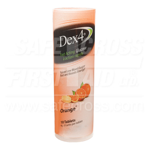DEX 4 GLUCOSE TABLETS ORANGE - 10/BOX - First Aid Direct