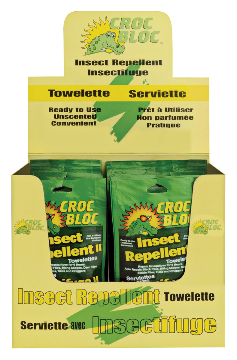 Croc Bloc Insect Repellent Towelettes – 28.5% Deet (50/Box) — First Aid ...