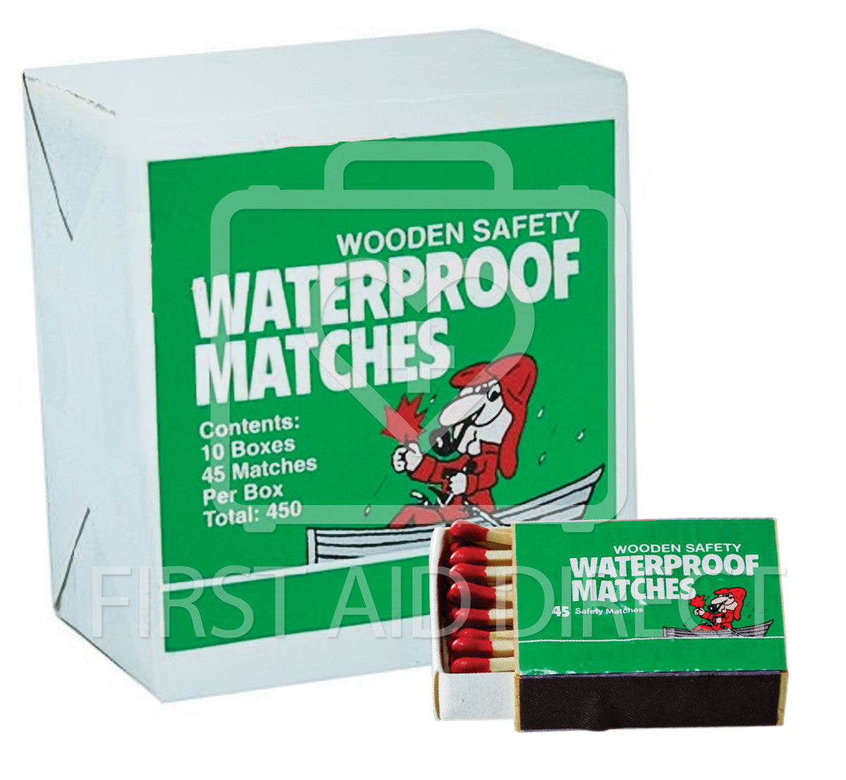 WATERPROOF MATCHES - 45/BOX (10 PACKS/CARTON) - First Aid Direct